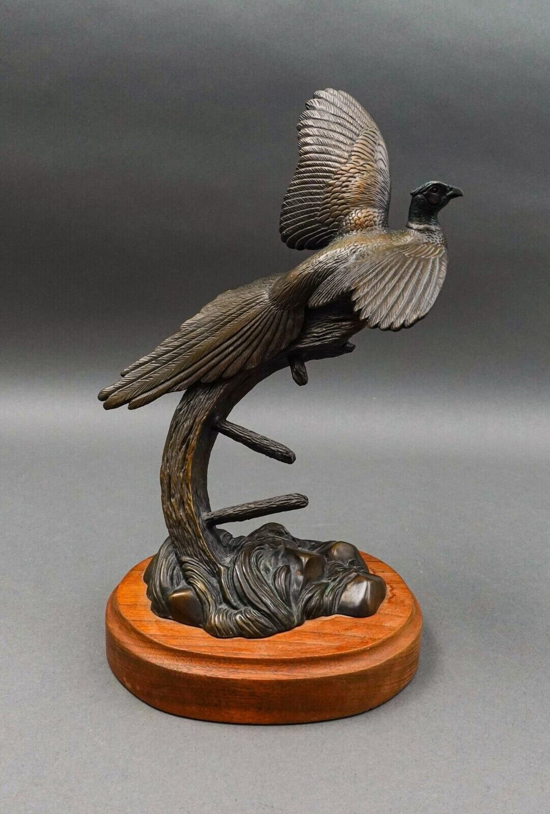 Gerald Balciar (B. 1942) 1983 Wildlife Pheasant Bird Bronze Sculpture ...