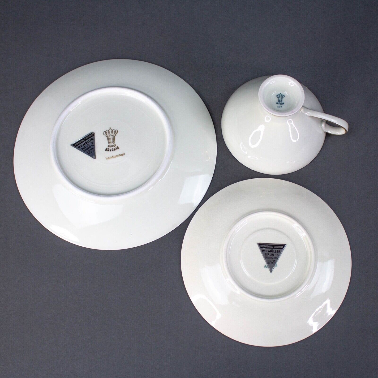 Kunst Kronach Handgemalt Berlin Crest Gold Tea Cup Saucer Luncheon ...