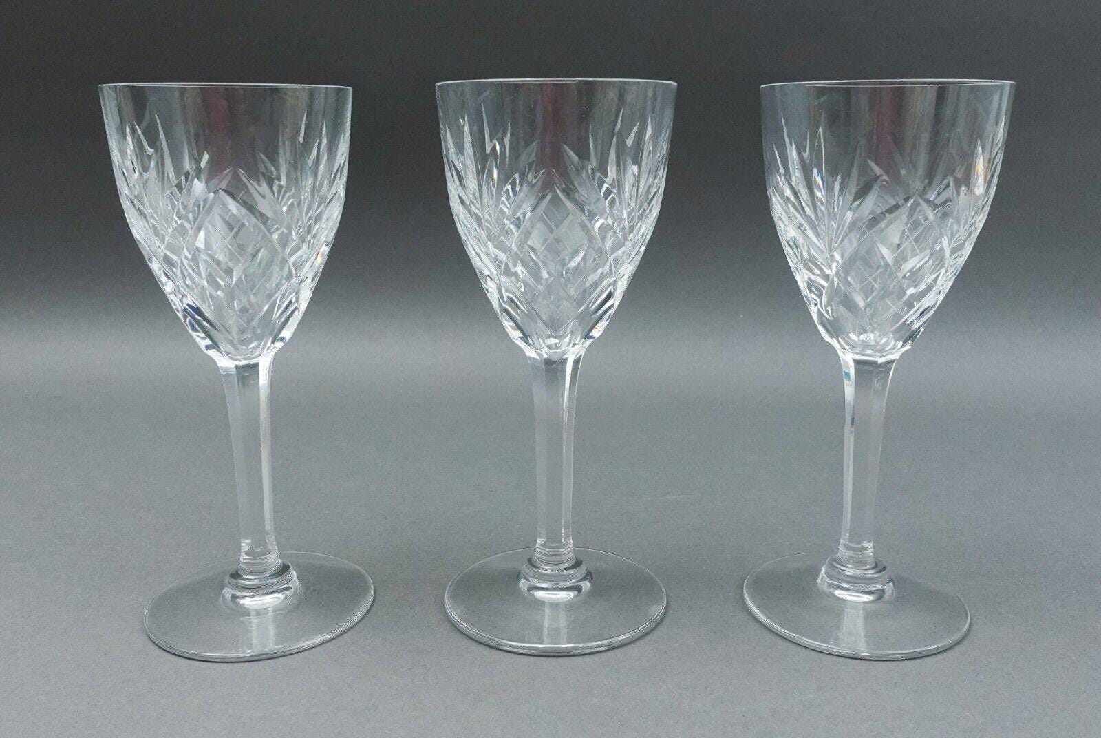 St. Louis Crystal France Chantilly 7 3/4" Water Goblet Glasses Set of 3 ...