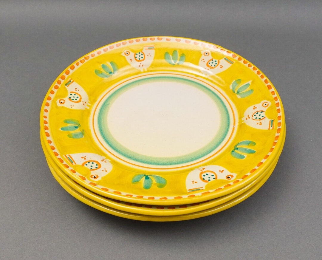 Solimene Vietri Camillo Positano Yellow Bird Chicken 10" Dinner Plate ...