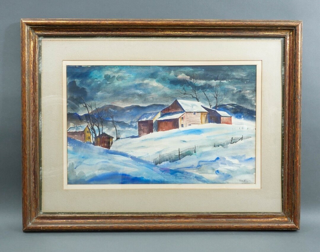 Steve Story (american, 1915-1988) Signed Adirondacks N.Y. Watercolor ...