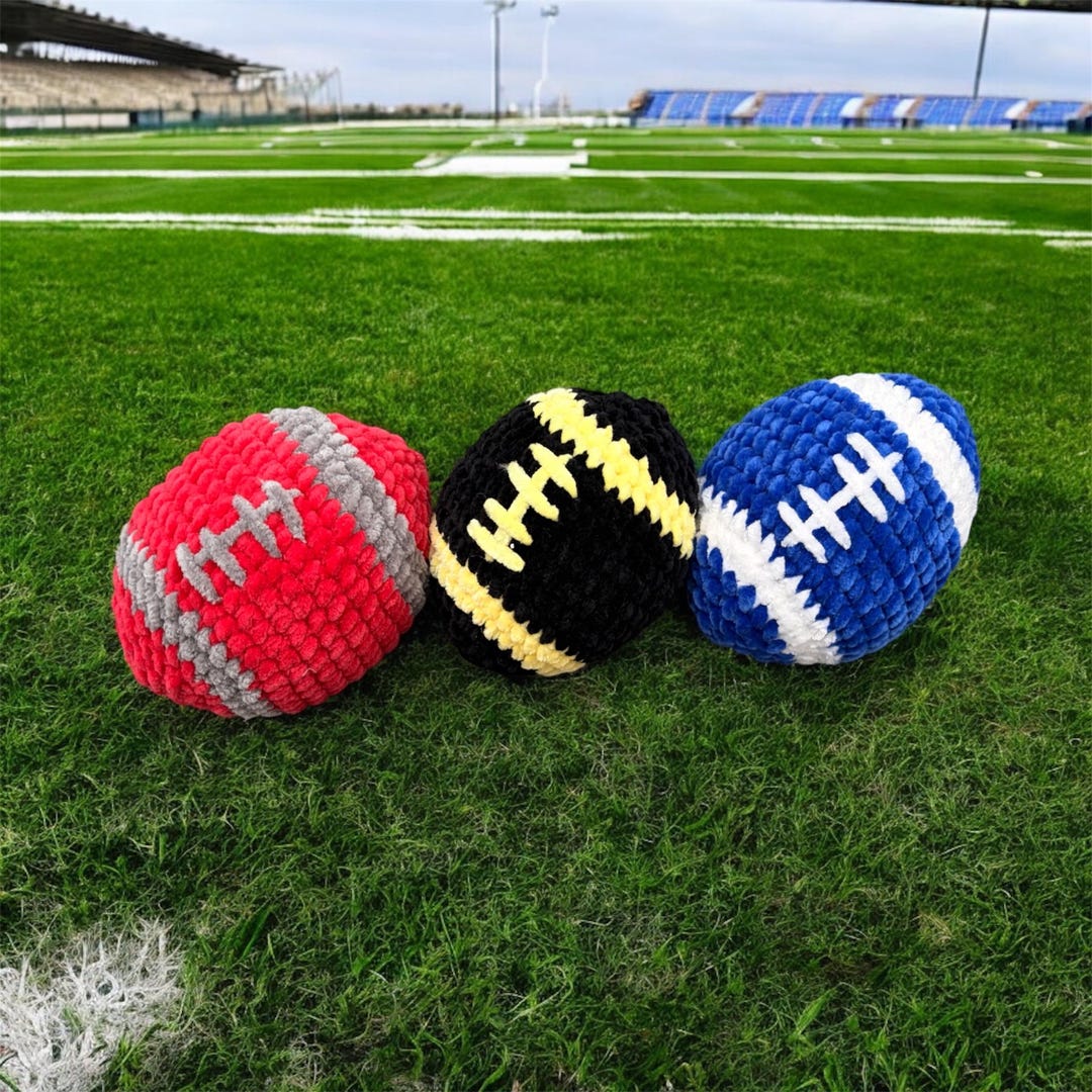 Custom Team Colors Crochet Football Plushie: Handmade Soft Baby Toy - Etsy