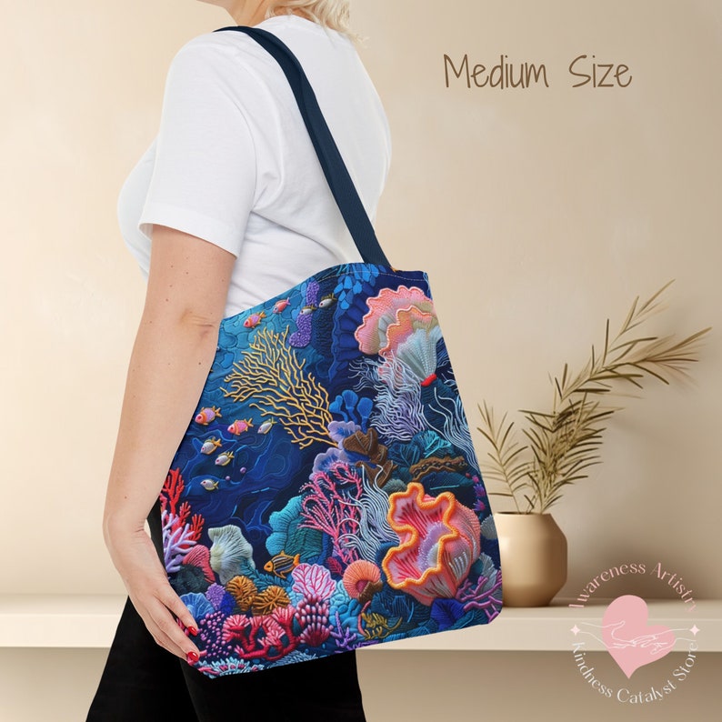 Ocean Life Tote Bag | Gift for Ocean Lover | Reusable Tote | Faux ...
