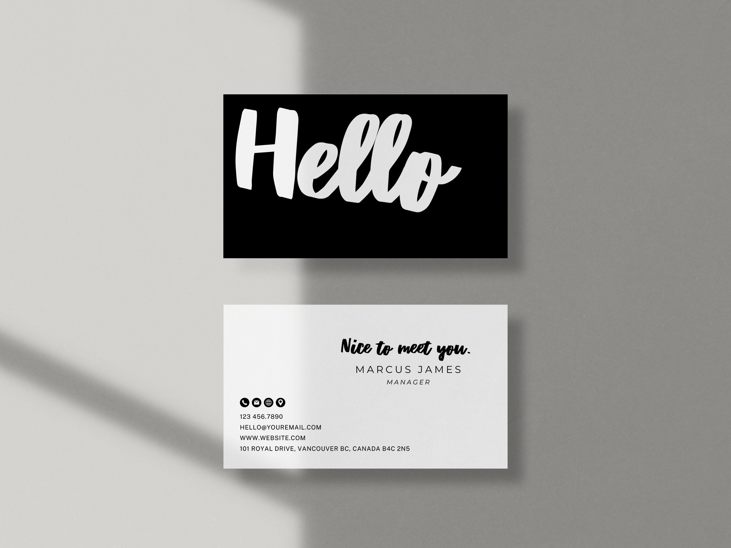 Hello Canva Business Card Template, Editable Business Card Template ...