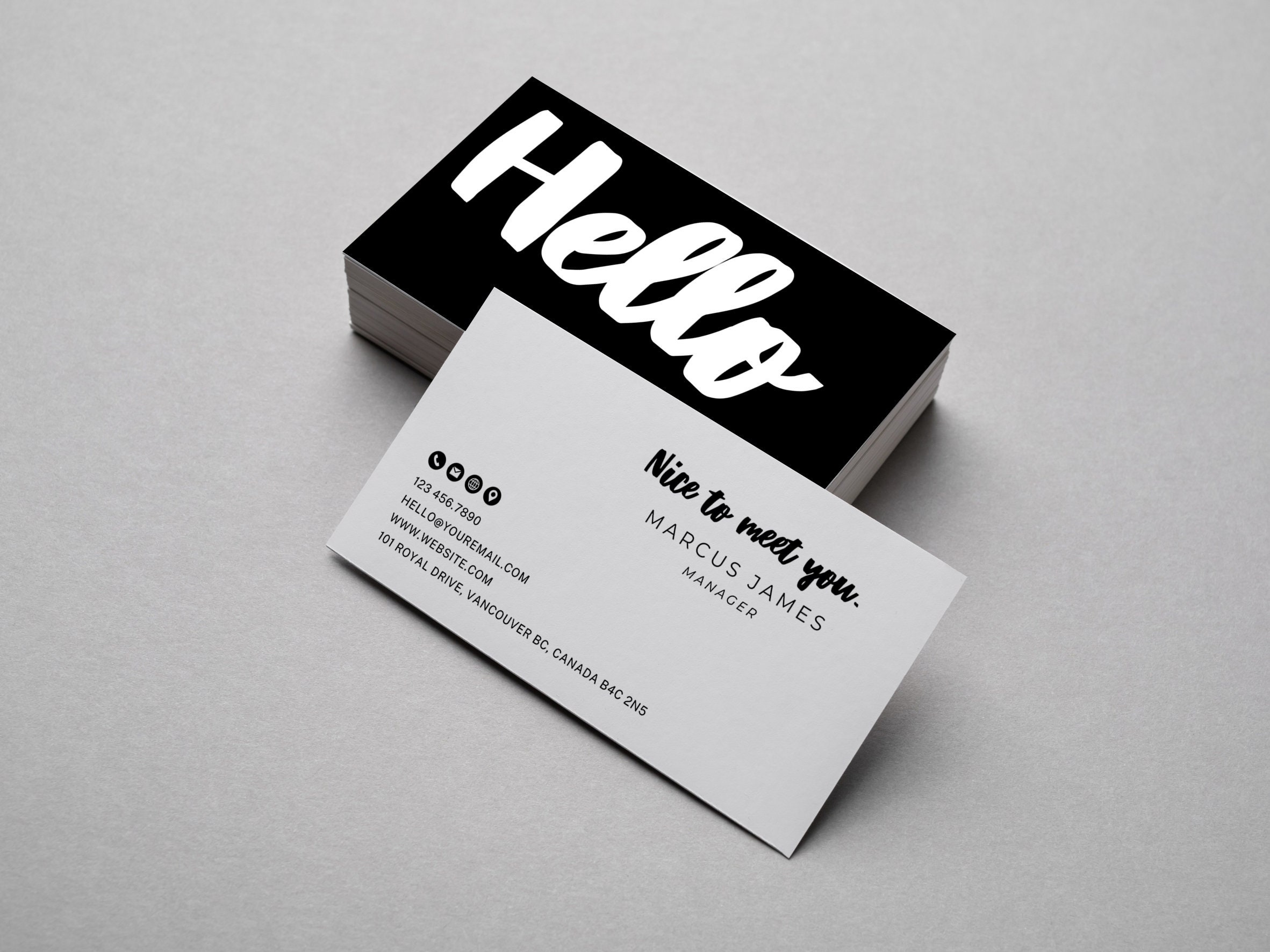 Hello Canva Business Card Template, Editable Business Card Template ...
