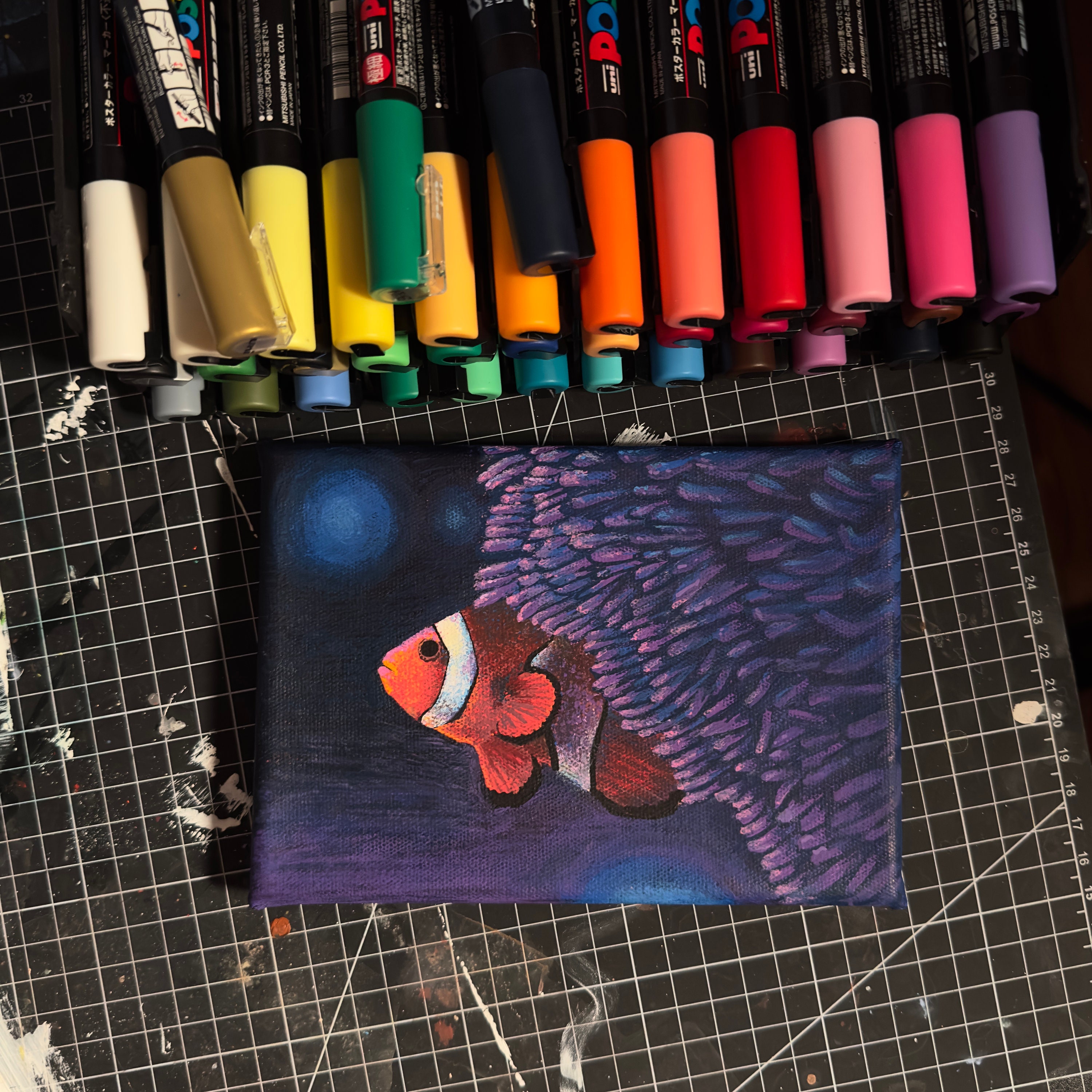 Original Clown Fish Painting Using POSCA Markers Only - Etsy