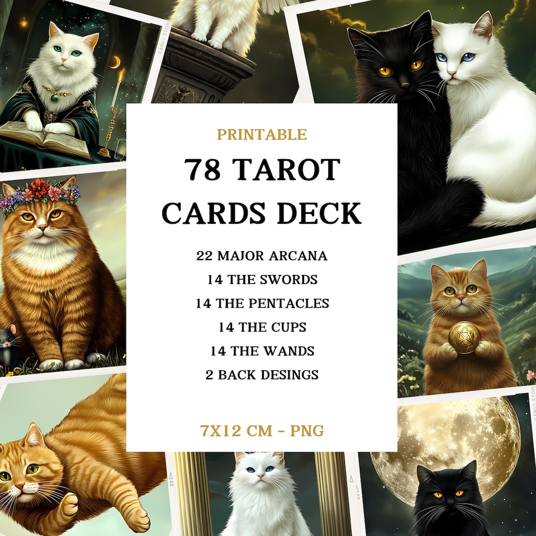 78-cat Tarot Cards | Digital Tarot Cards | Tarot Cards Print | Tarot ...