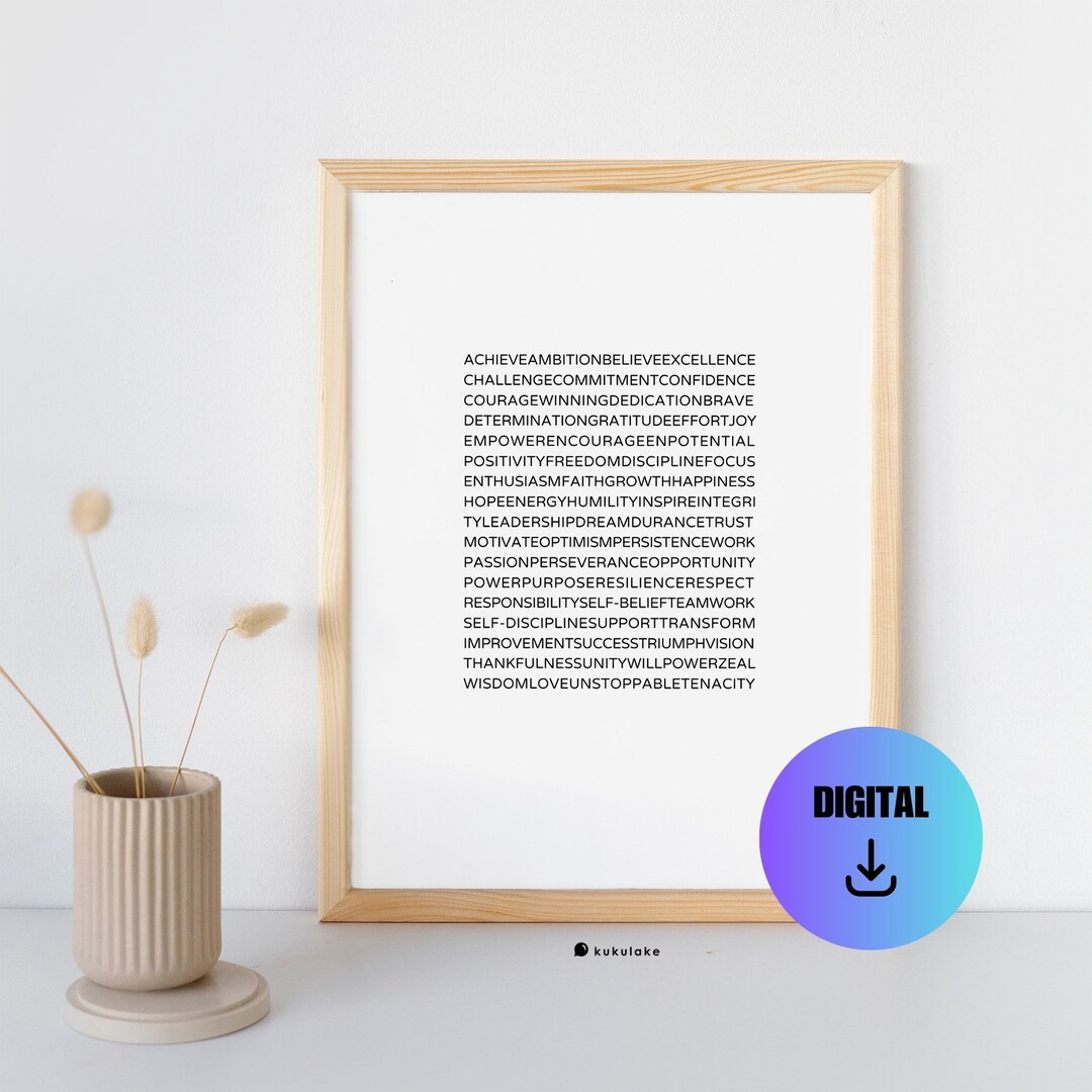 Motivational Poster, Digital Download, Words That Motivate, Wall Art ...