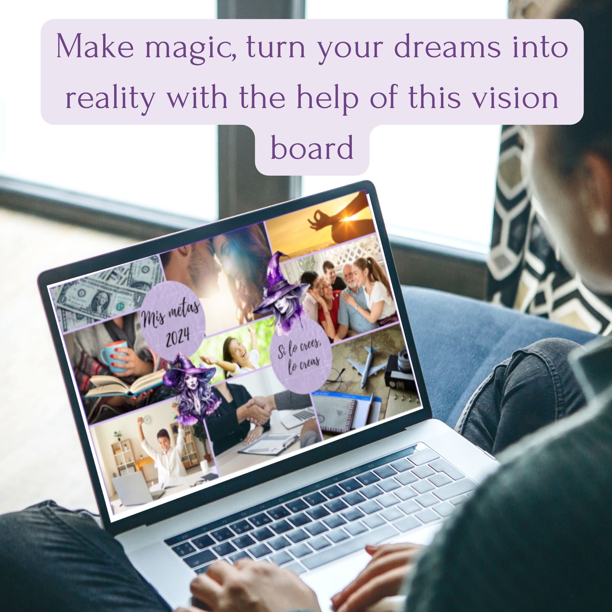 Editable Vision Board Template. Purple Witch Vision Board. Magic Vision ...