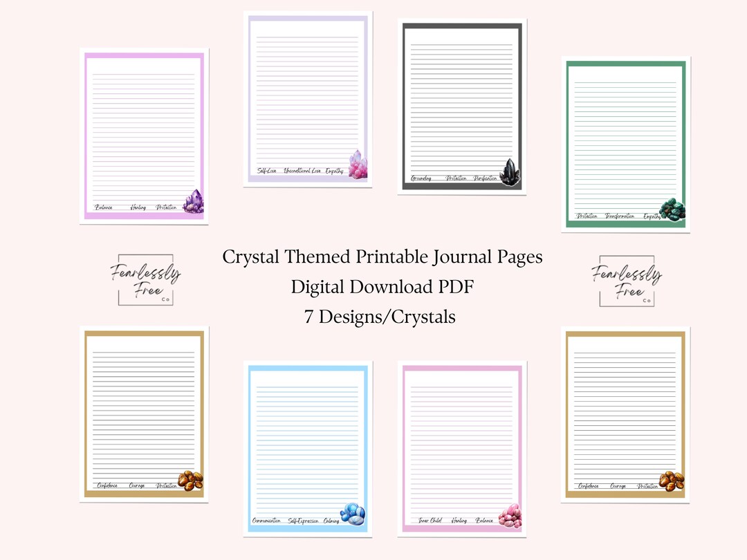 Crystal Themed Printable Journal Pages - Etsy
