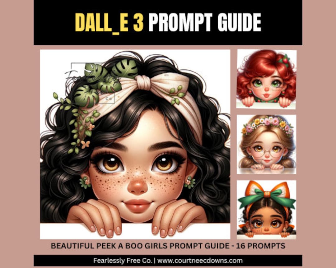Dall-e 3 & Chatgpt V.4 AI Art Prompt Guide Beautiful Peek a Boo Girls ...