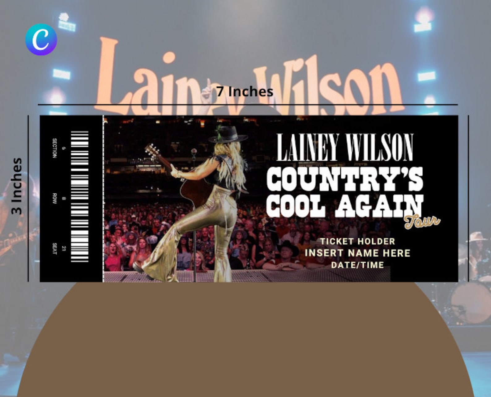 5 X Lainey Wilson 'countrys Cool Again Tour 2024 Ticket Template ...
