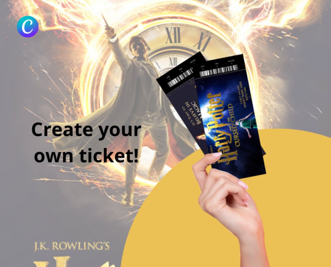 5 X Cursed Child: Broadway Show Ticket Template 2024 Editable and ...