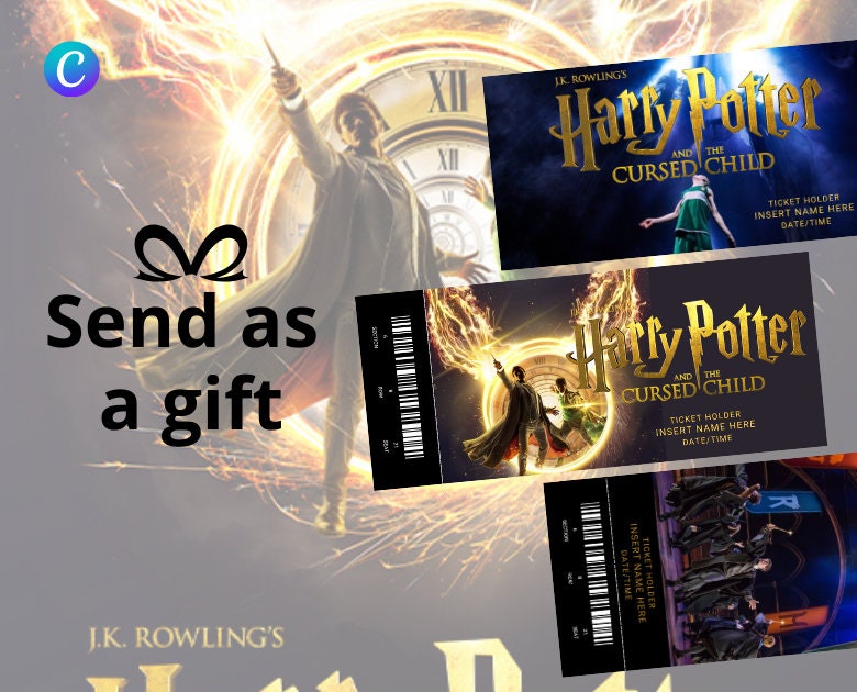 5 X Cursed Child: Broadway Show Ticket Template 2024 Editable and ...