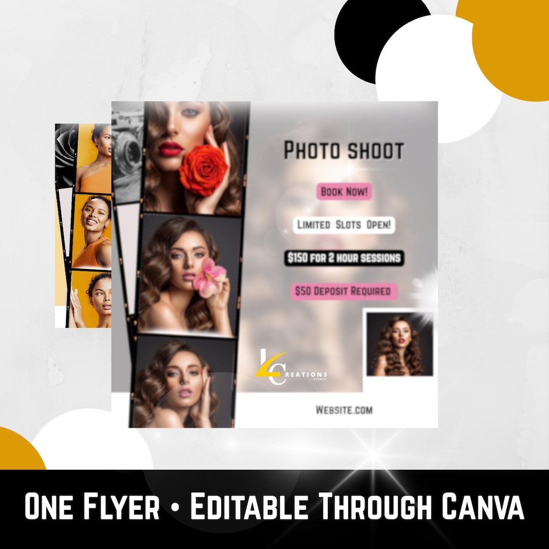 Photoshoot Flyer, Photography Booking, Booking Template, Graduation ...