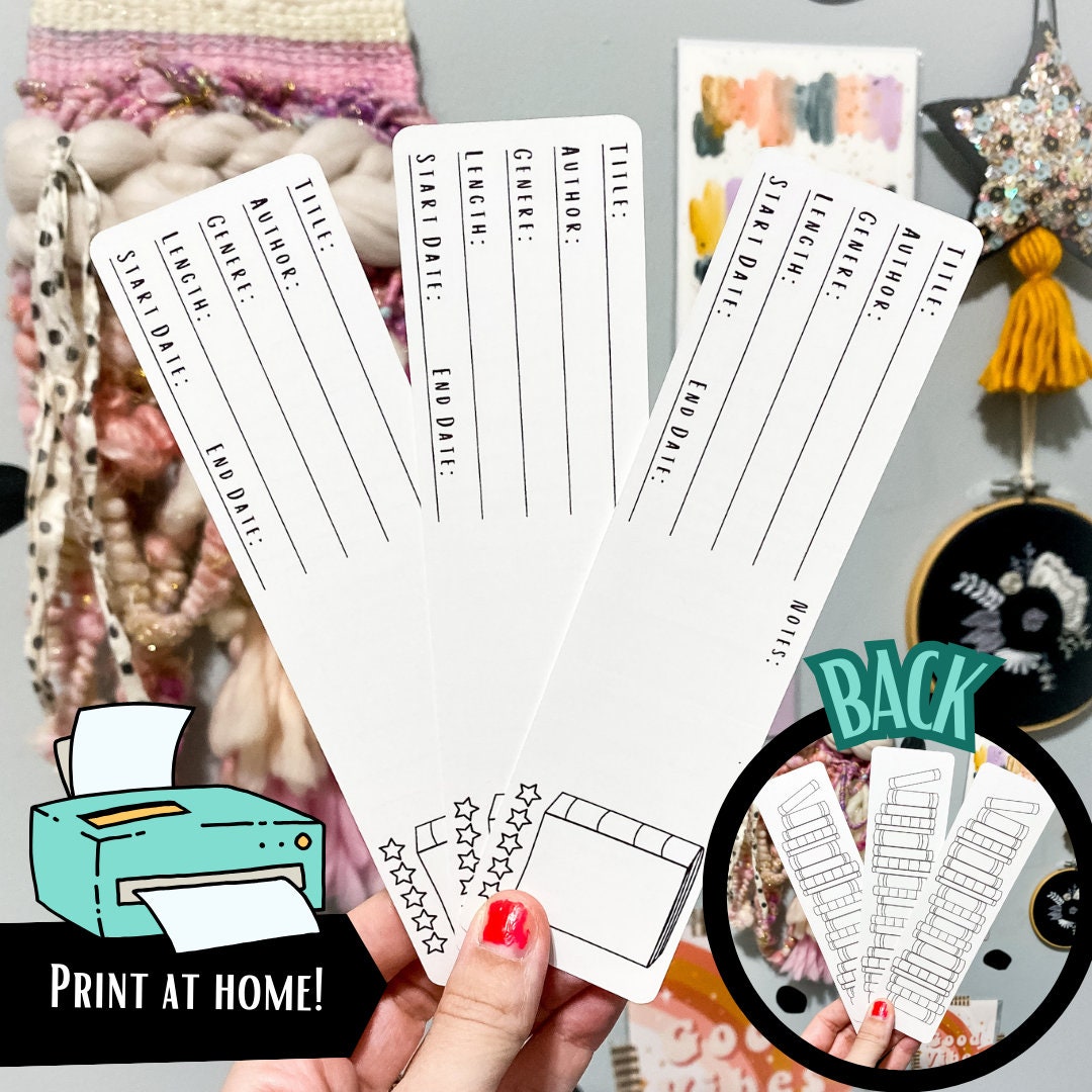 Printable Book Rating Bookmark Reading Log Bookmark, Simple Reading ...