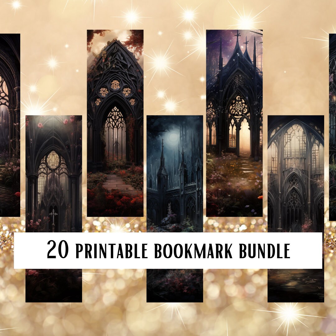 Gothic Churches Printable Bookmark Bundle Sublimation File, Print and ...