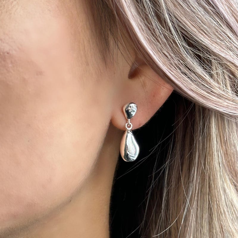 Silver Drop Earrings - Etsy