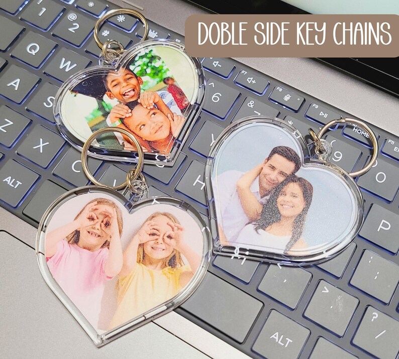 Custom Photo Keychain, Heart Keychain, Picture Keychain Gift for Family ...