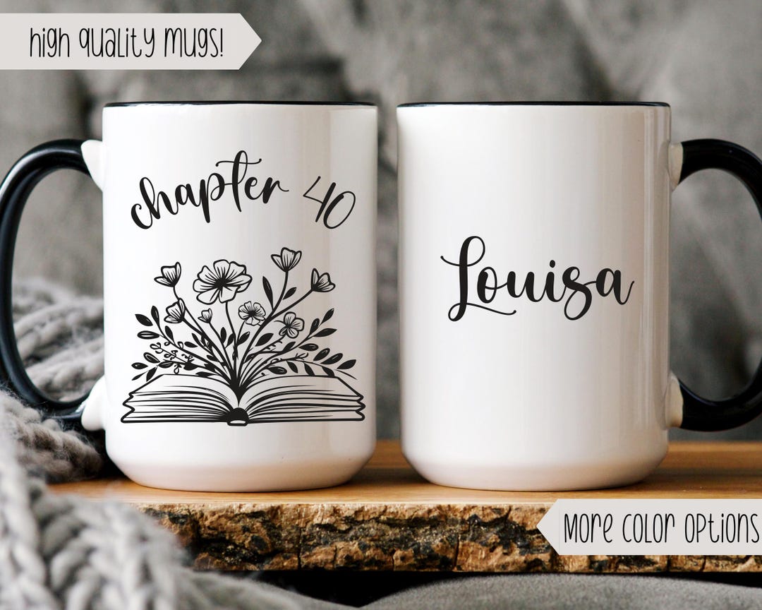 Personalized 40th Birthday Mug, Chapter 40 Mug, 40th Birthday Mug for ...