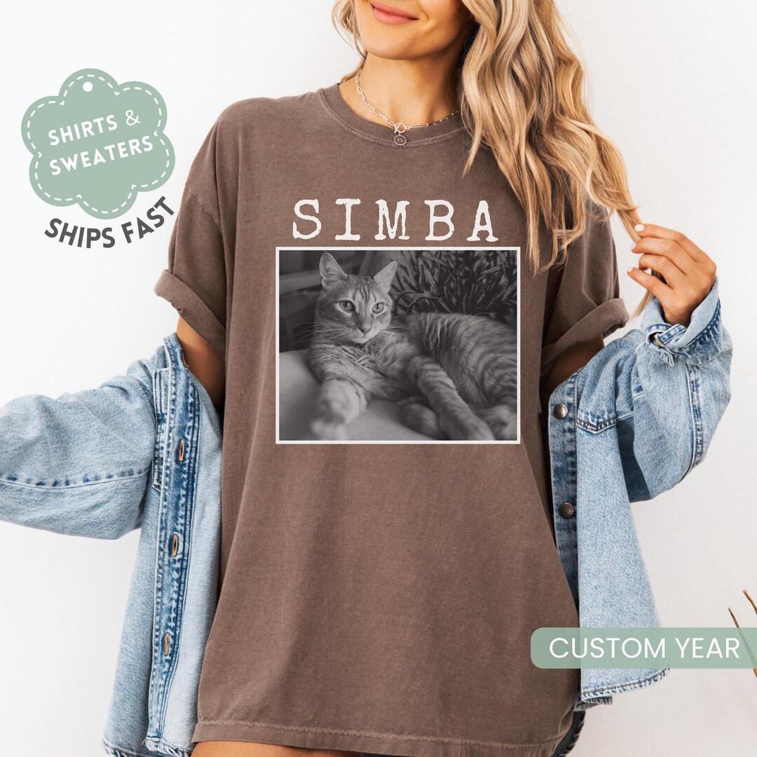 Custom Cat Face Shirt, Cat Dog Personalized Photo Shirt, Custom Pet T ...