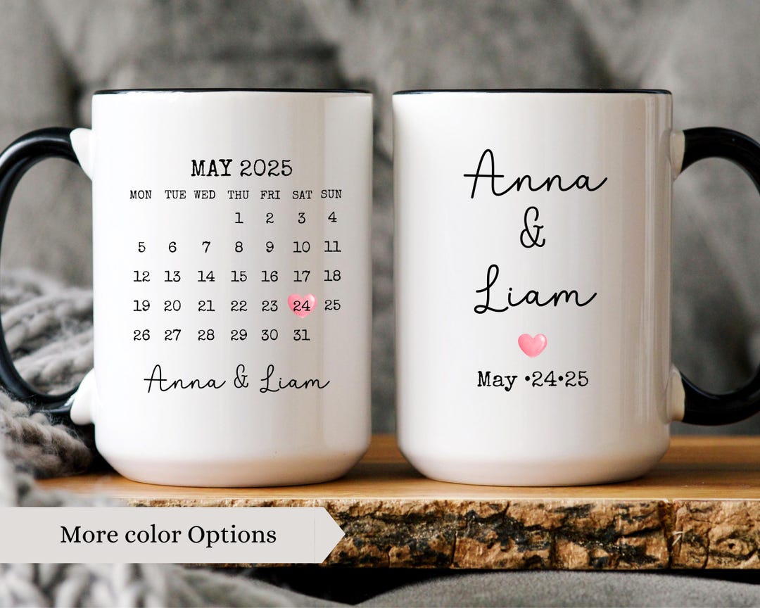 Personalized Anniversary Mug, Custom Couple Gift, Wedding Couple Mugs ...