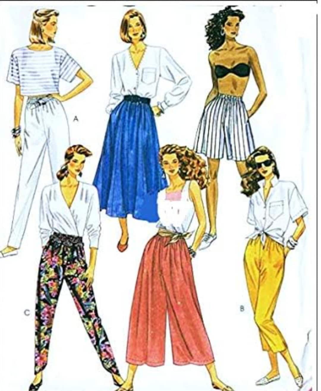 Sewing Pattern New Uncut Pants, Skirt and Split Skirt 2 Lengths Size ...