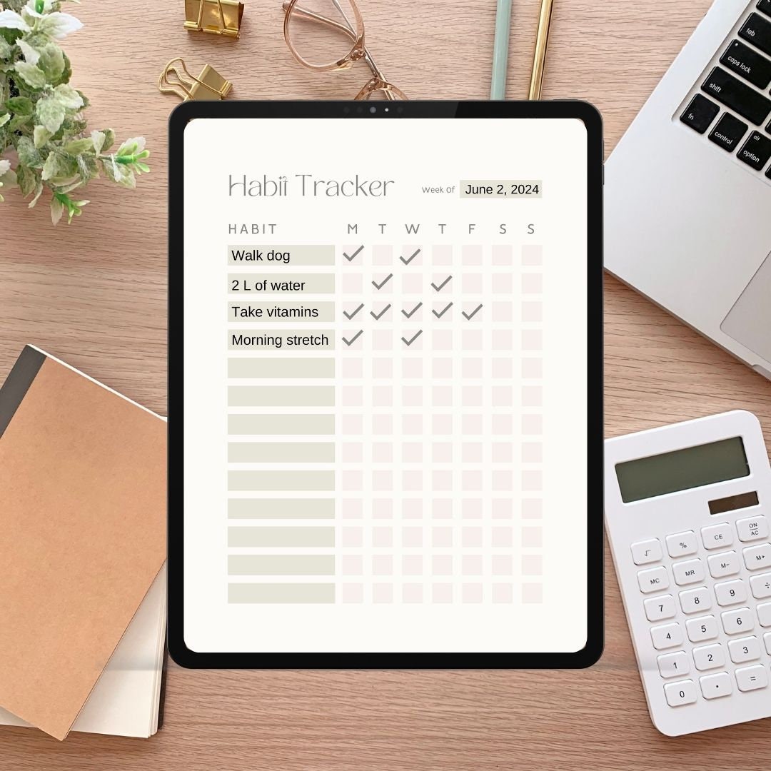 Aesthetic Habit Tracker Digital Download Printable - Etsy