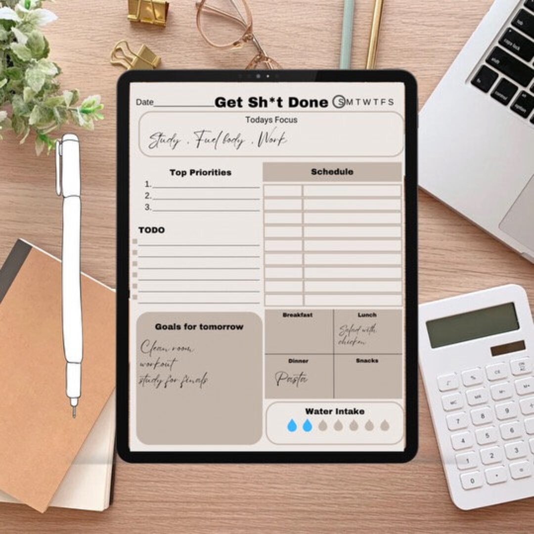 Get Sht Done Daily Planner Printable - Etsy