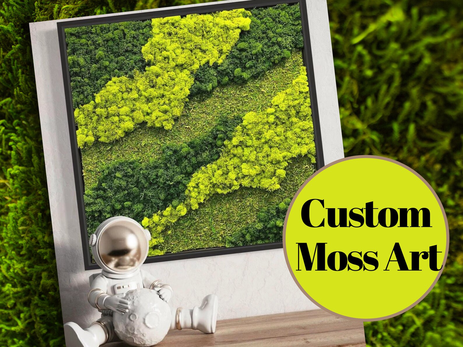 Unique Moss Wall Art Preserved Moss Art Moss Wall Custom Moss Wall Wall ...