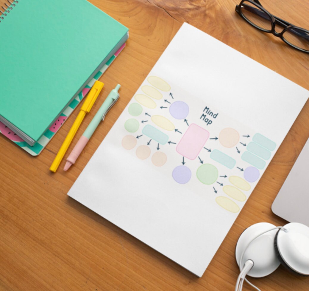 Mind Map Printable, Instant Download, Minimal Brainstorm, Mind Map ...
