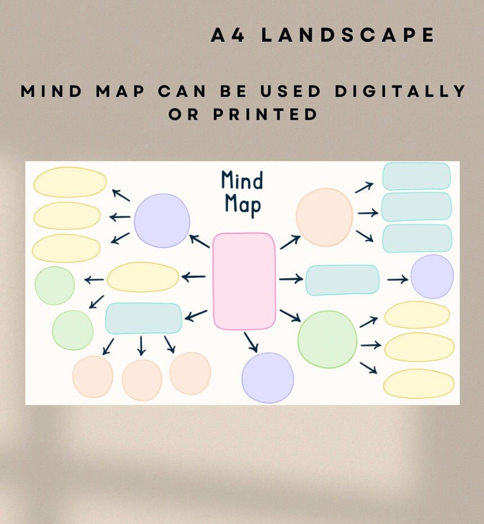Mind Map Printable, Instant Download, Minimal Brainstorm, Mind Map Planner, Printable Planner - Etsy