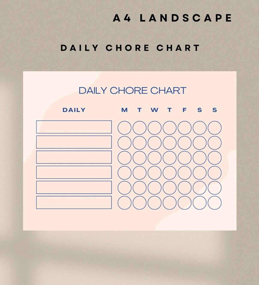 Daily Chore Chart Printable Instant Download Minimal - Etsy