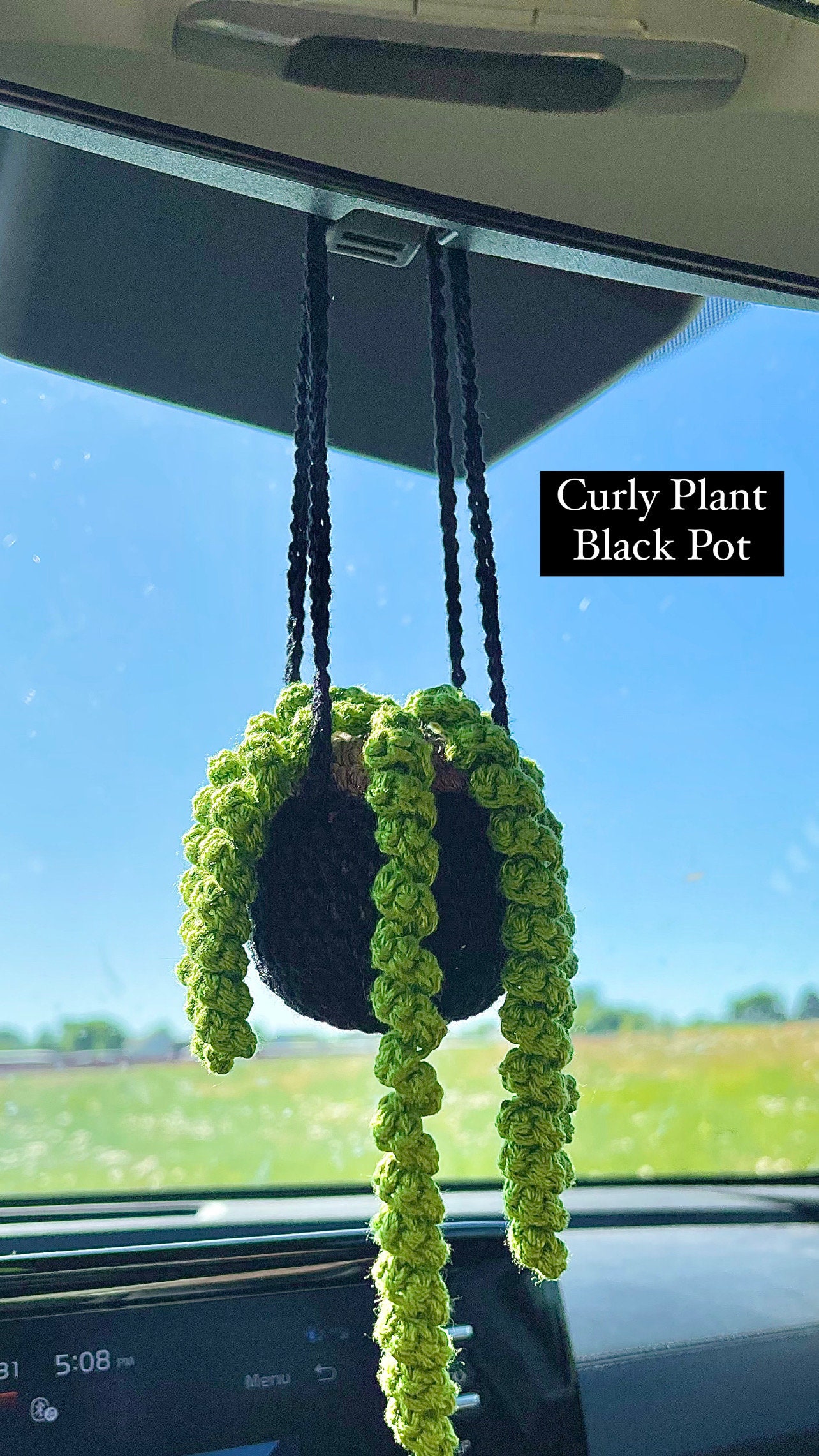 Crocheted Hanging Plant Car Accessory - Etsy
