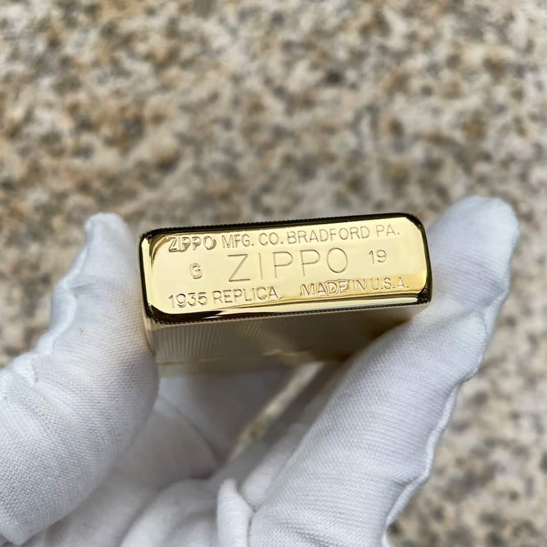 Zippo Very Nice Golden Pinstripe Replica 1935 New in Box - Etsy