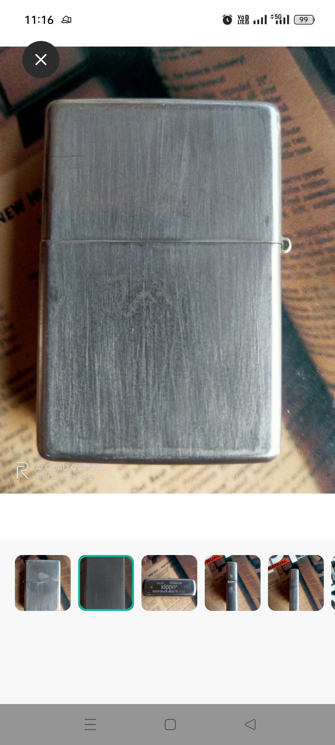 Zippo Extremely Rare Solid Titanium Used 2001 - Etsy