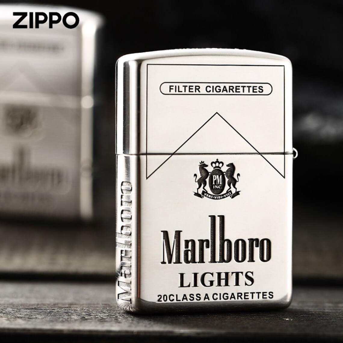 Zippo Very Rare Marlboro Sterling 5 Side New in Box Asian Market - Etsy