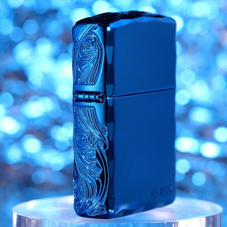 Zippo Very Nice Blue Titanium Limited Edition Asian Market New in Box ...