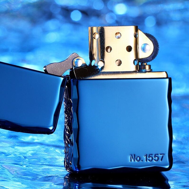 Zippo Very Nice Blue Titanium Limited Edition Asian Market New in Box ...