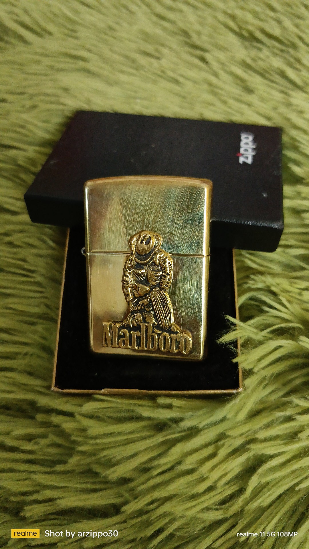 Zippo Very Rare Marlboro Man Emblem Solid Brass Used in Box 1998 - Etsy