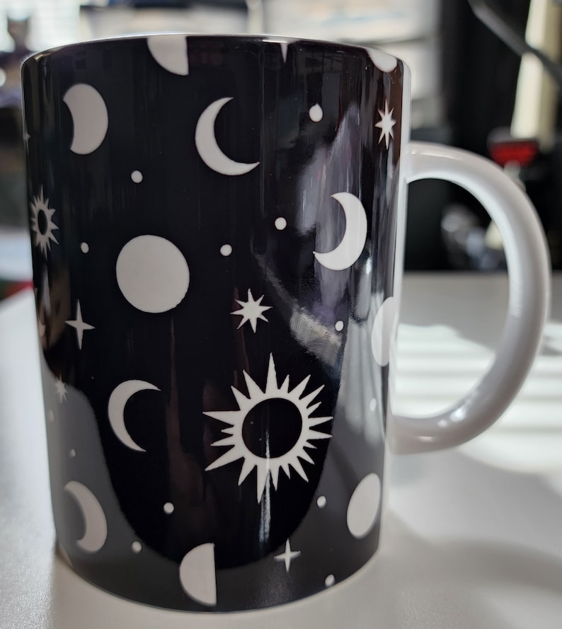 Celestial Coffee Mug Moon Coffee Mug Space Coffee Mug Stars Coffee Mug ...