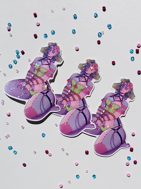 Calcinha e espartilho Shibari com estampa de garota zumbi fazendo ...