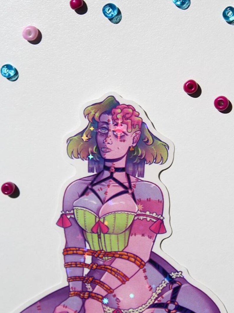 Calcinha e espartilho Shibari com estampa de garota zumbi fazendo ...