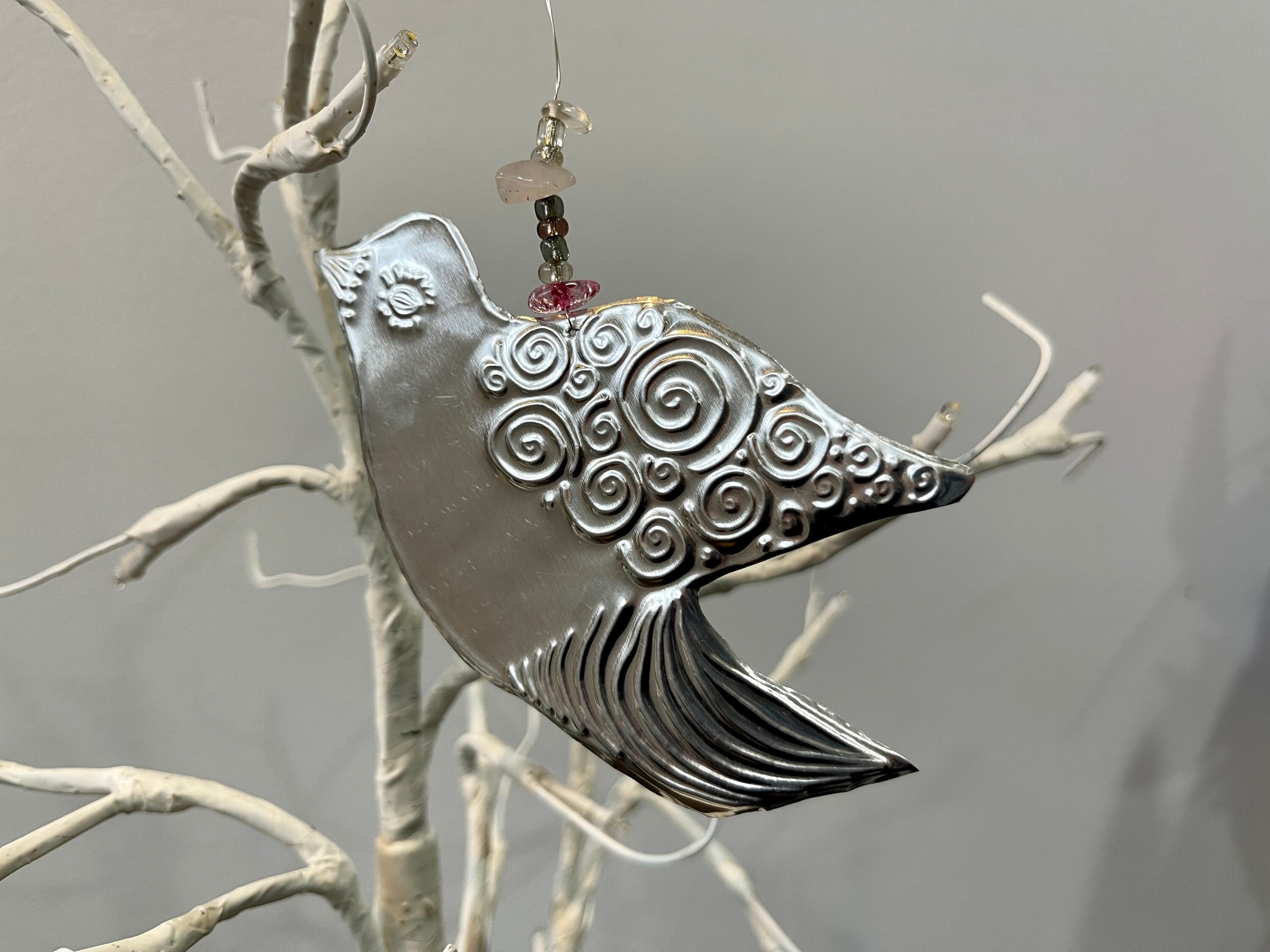 Embossed Tin Ornament Dove - Etsy