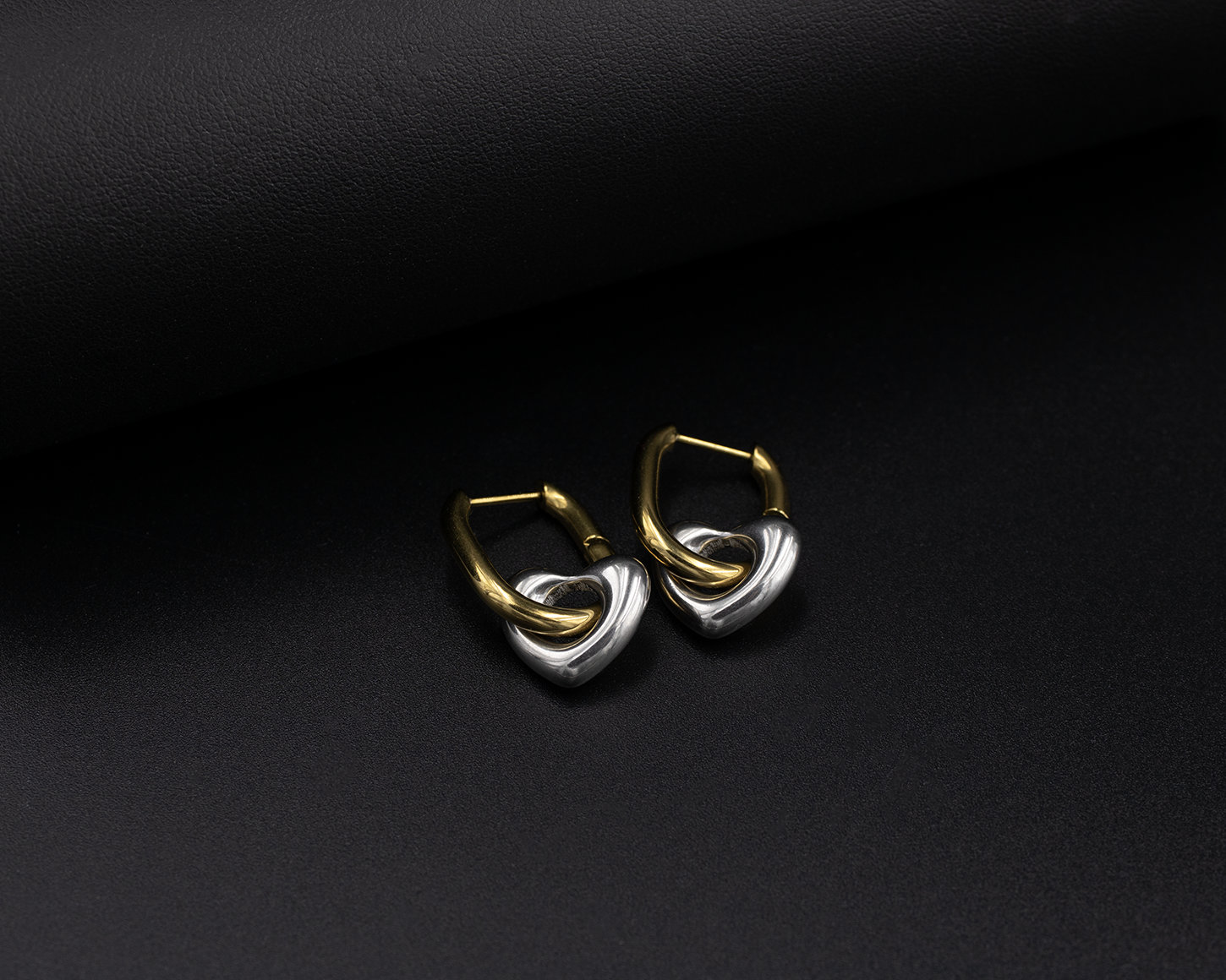 Mixed Metal Heart Hoop Earrings Waterproof Hypoallergenic Earring Hoops ...