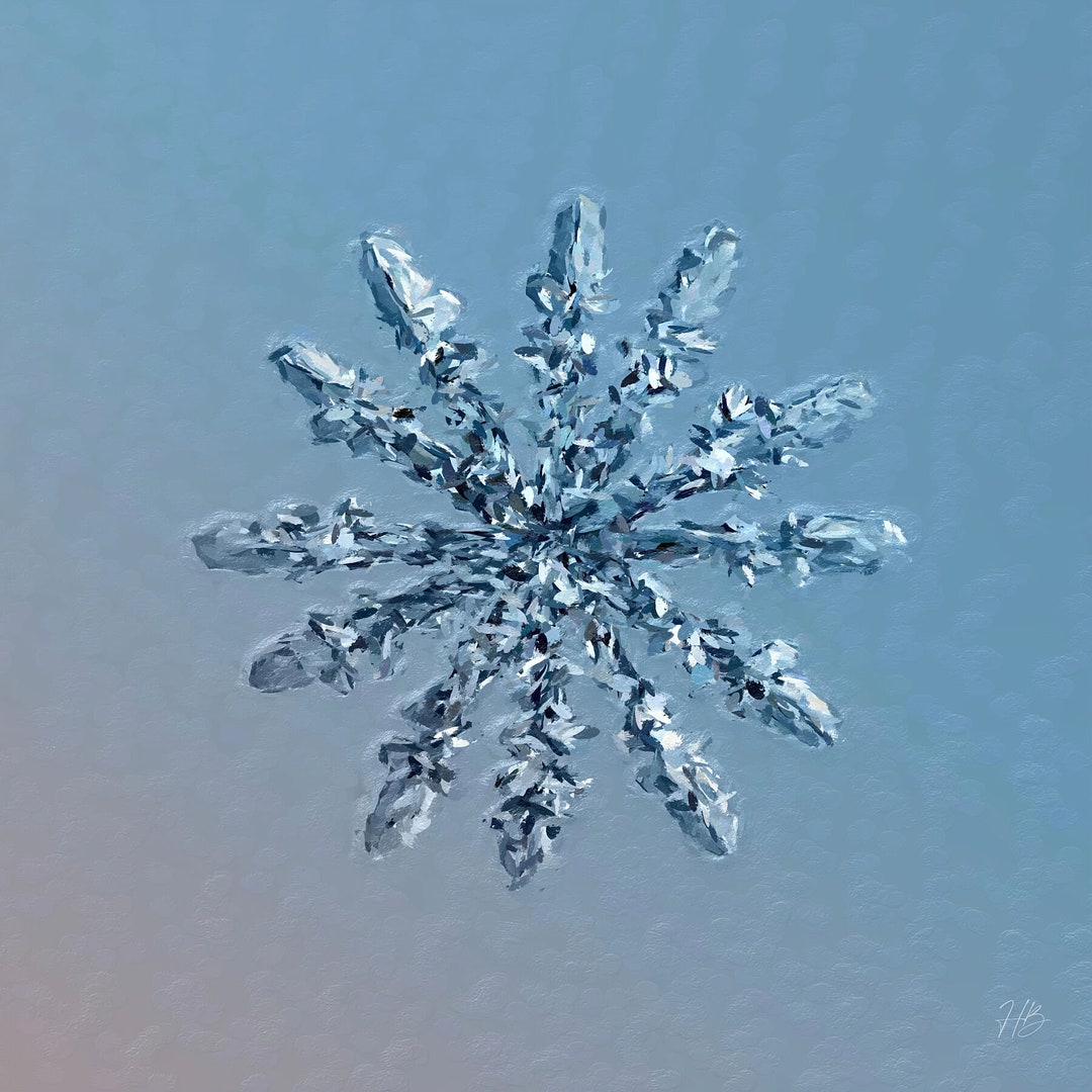 Snowflake Wall Art Painting Original Framed Fine Art Print - Etsy