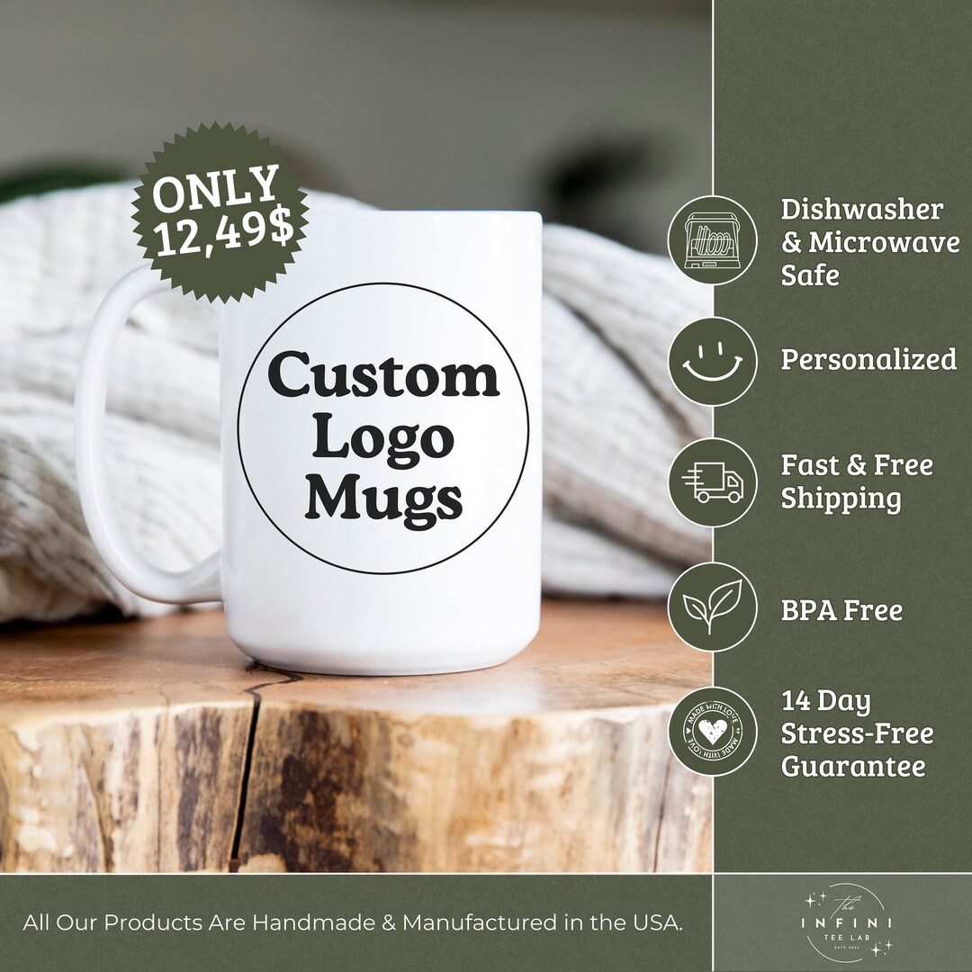 Custom Mug With Logo for Company, Ideal Promotional Item or Corporate ...