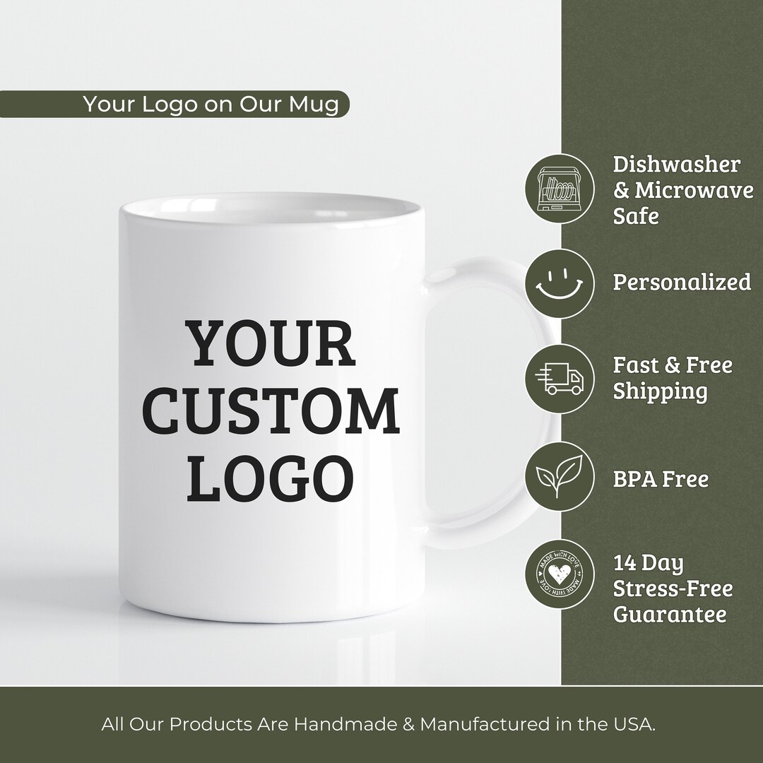 Business Logo Mug, Custom Logo Mugs, Company Logo Mug, Custom Wholesale ...