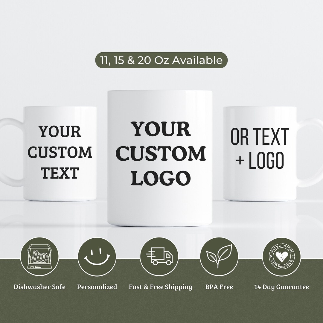 Custom Logo Mug Bulk, Promotional Business Mugs, Wholesale Coffee Cup ...