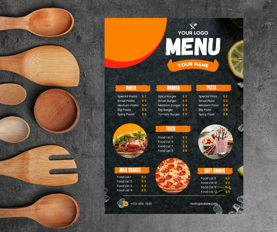 Restaurant Menu Template: Editable Canva Design (A4) - Etsy